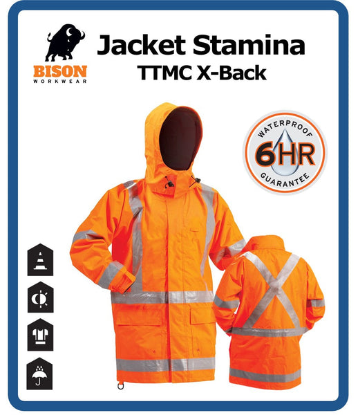Hi-Vis Safety Contractors Jacket - Orange | South Pacific Diamond Tools