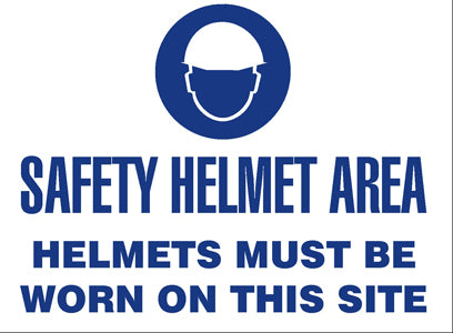 Danger Signage - "Safety Helmet Area" - South Pacific Diamond Tools