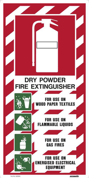 Fire Extinguisher Sign | Dry Powder, Standard-W200mm x H400mm - South ...