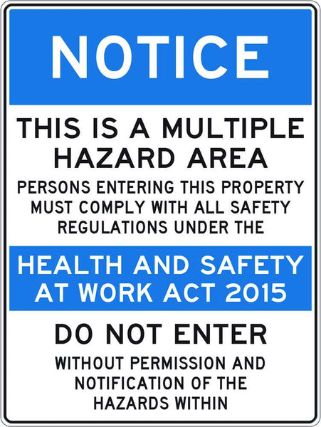 Notice Sign | Multiple Hazard, Persons Must Comply-W450mm x H600mm ...